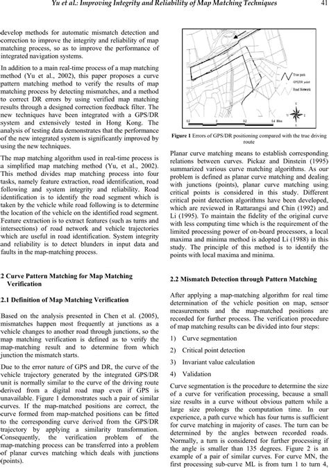 Improving Integrity And Reliability Of Map Matching Techniques