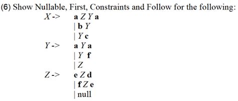 solved 6 show nullable first constraints and follow for