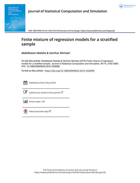 Pdf Finite Mixture Of Regression Models For A Stratified Sample