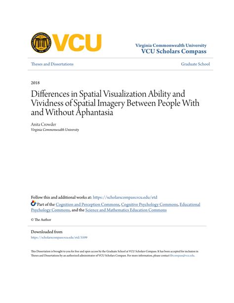 Pdf Differences In Spatial Visualization Ability And Vividness Of