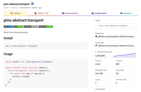what s the recommended way to use the module · issue 63 · pinojs pino abstract transport · github