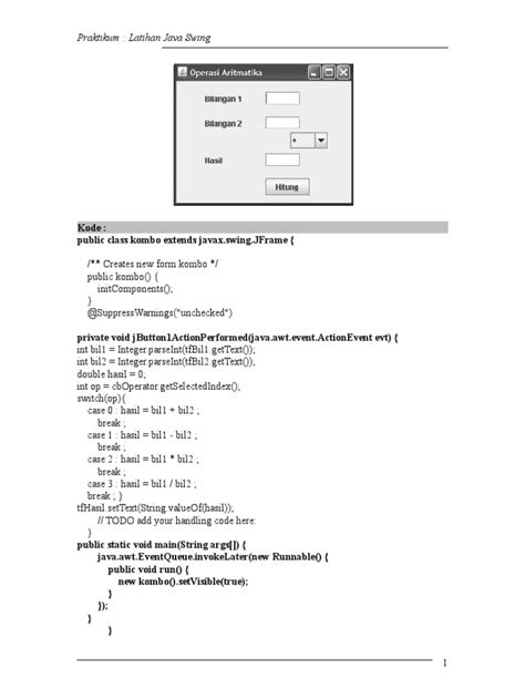 Latihan Java Swing Pdf Software Engineering Computer Programming