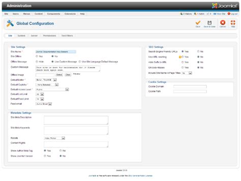 Help25site Global Configuration Joomla Documentation