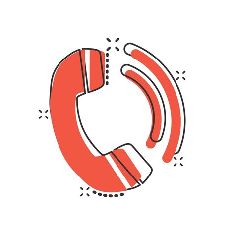 Phone Icon In Comic Style Telephone Call Cartoon Vector Illustration