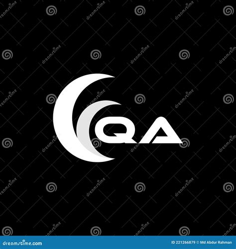 Qa Letter Logo Design On Black Backgroundqa Creative Initials Letter Logo Concept Stock Vector