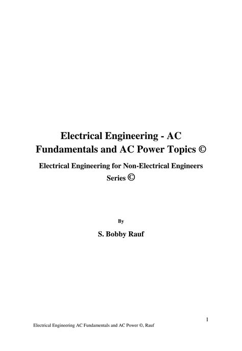 Solution Electrical Engineering Fundamentals Ac Circuit Analysis Electrical Engineering For