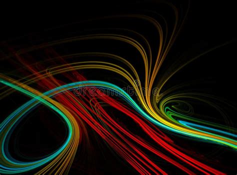 Abstract Color Dynamic Background With Lighting Effect Fractal Wavy Fractal Art Stock