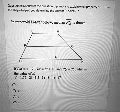 Solved Question 16 Answer The Question I Point And Explain What