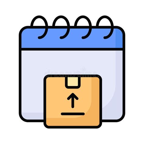 Calendar With Package Denoting Concept Icon Of Parcel Date Parcel Schedule Vector Design Stock