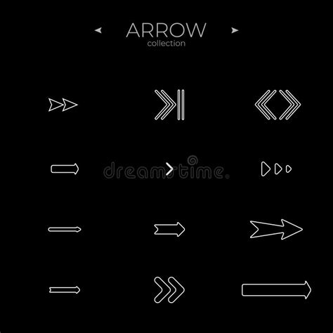 Line Arrow Icon Set Line Icons Collection Modern Vector Symbols Stock Vector Illustration