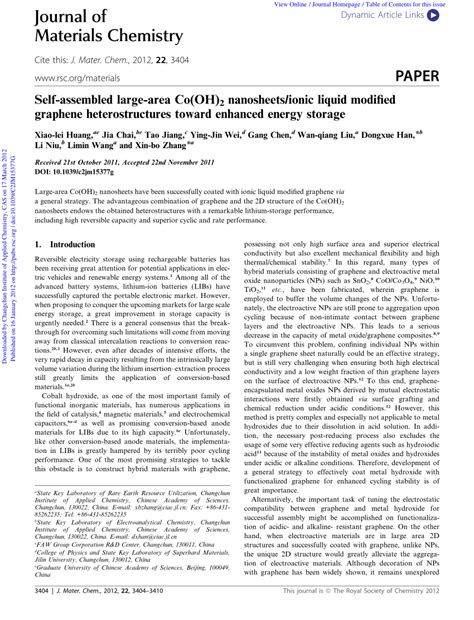 Pdf Self Assembled Large Area Cooh2 Nanosheetsionic Liquid