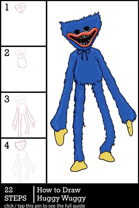 How To Draw Huggy Wuggy Easy Halloween Drawing Guide Huggy Drawing