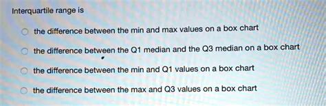 Interquartile Range Is The Difference Between The Min And Max Values On