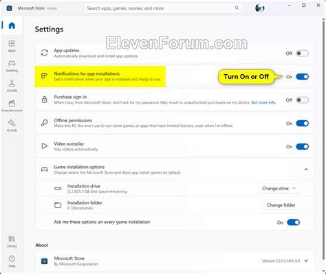 Enable Or Disable Notifications For App Installations From Microsoft Store In Windows 11