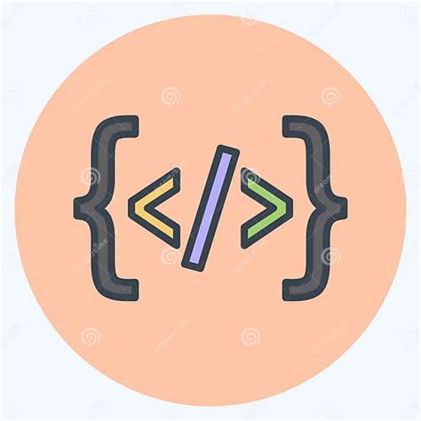 Icon Programming Suitable For Programming Symbol Color Mate Style Simple Design Editable