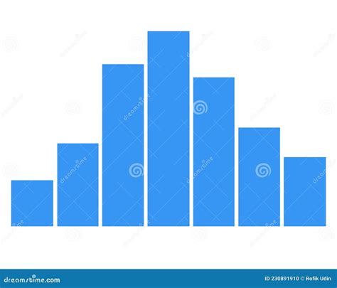 Vector Illustration Of Flat Design Histogram Chart Template In Blue
