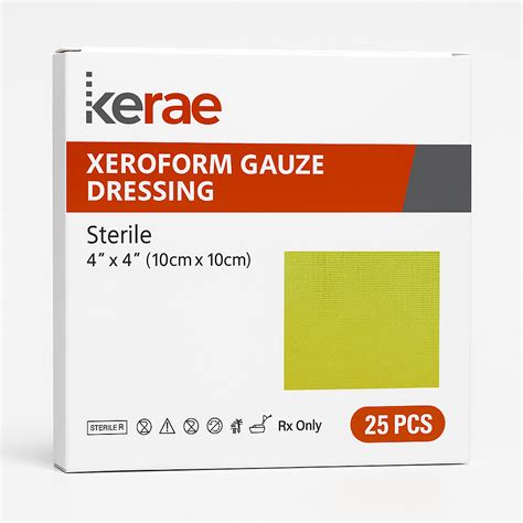 Xeroform Gauze Dressing 4in X 4in Kerae Medical Inc