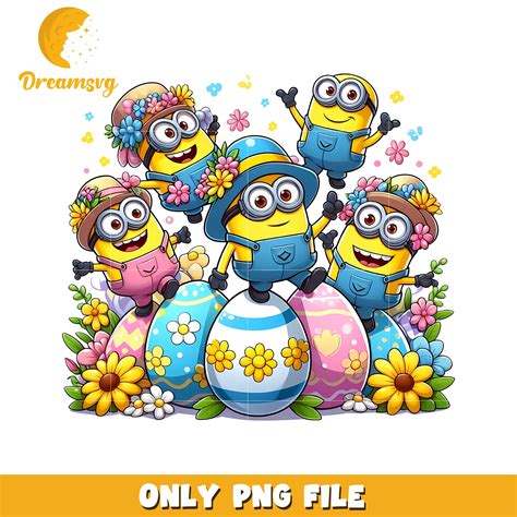 Minions Cartoon Easter Eggs Png Easter Day Png Cartoon Png Dreamsvg Store