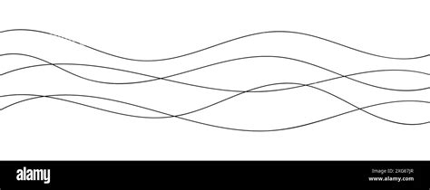 Thin Line Wavy Abstract Vector Background Curve Wave Seamless Pattern