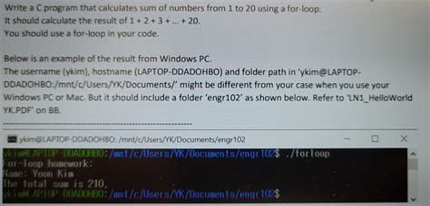 Solved Write A C Program That Calculates Sum Of Numbers From