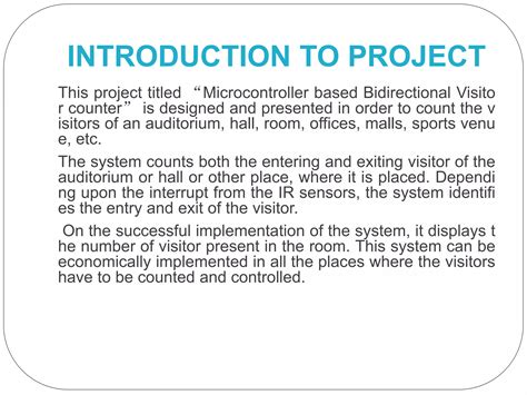 Bidirectional Visitor Counter PPTX