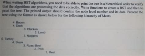 Solved When Writing Bst Algorithms You Need To Be Able To