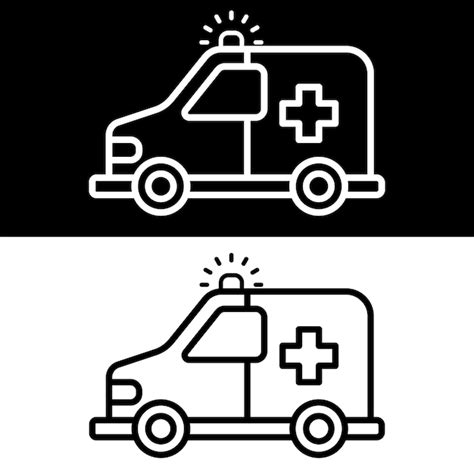 Premium Vector Ambulance Icon Vector Black And White Version Design