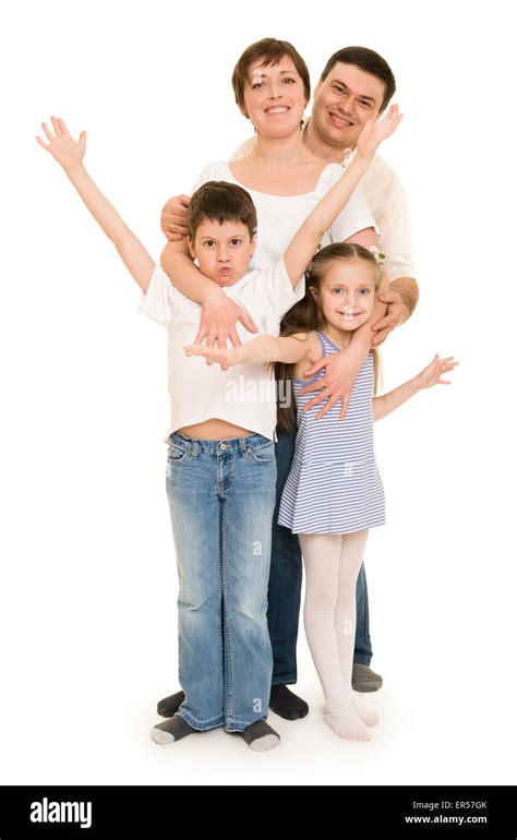 happy family in studio Stock Photo - Alamy