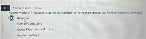 High Quality SOLUTION 8Multiple Choice1 ﻿pointWhich Multiple-Step Income | Chegg.com