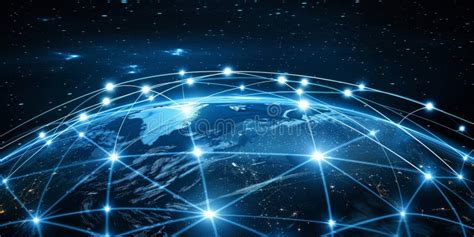 Global Network Connectivity Concept With Glowing Nodes Stock Illustration Illustration Of