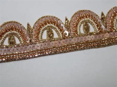 Light Pink Sequins Handwork Embroidered Border At Rs 6500 00 Karam Pura New Delhi Id