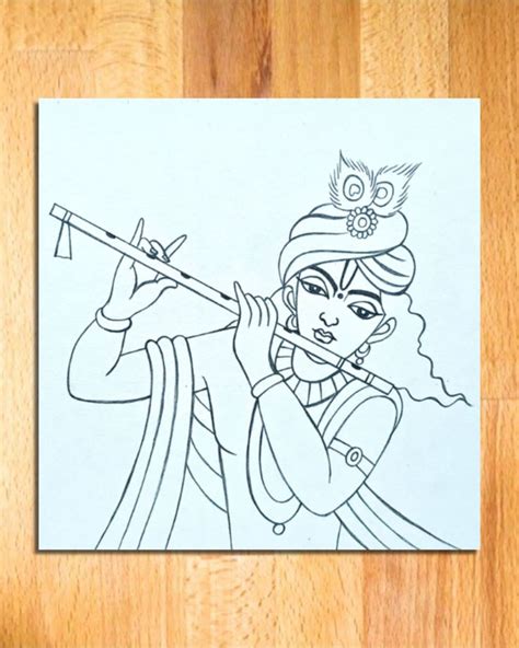 Lord Shree Krishna Easy Drawing For Beginners How To Draw Krishna