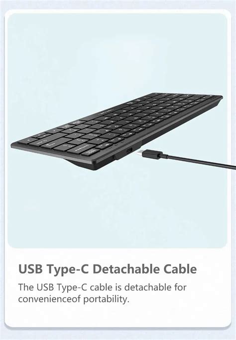 A Tech Fstyler FX Scissor Switch Compact Wired Keyboard Detachable