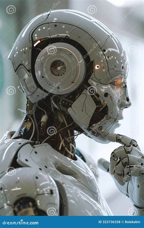 Ai Powered Humanoid Robot Stock Illustration Illustration Of Analyzing 323736338