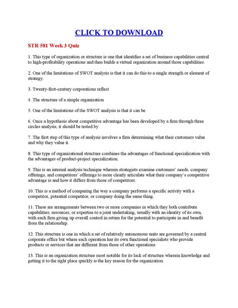 Str 581 Week 3 Quiz By Assignment Guide Issuu