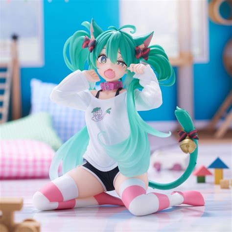 12cm Cat Ears Miku Figure Pvc Model Collector Doll Anime Figure