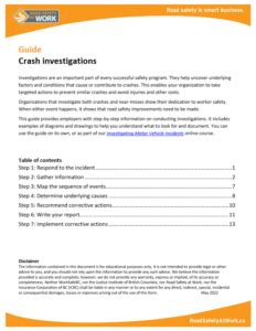 Crash Investigations Guide Road Safety At Work