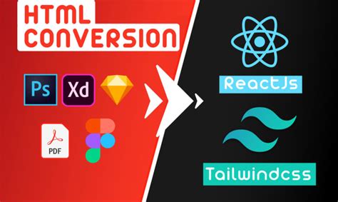 convert psd xd sketch figma to reactjs with taillwindcss by