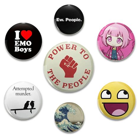 32 44 58mm Creative Tinplate Soft Button Pins Animal Icon Brooch Cute