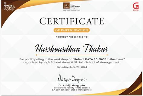 Harshvardhan Thakur On Linkedin Glade To Share That I Have Completed The Workshop On Role Of