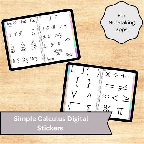 Calculus Math Symbols Digital Stickers Note Taking Png Files Etsy