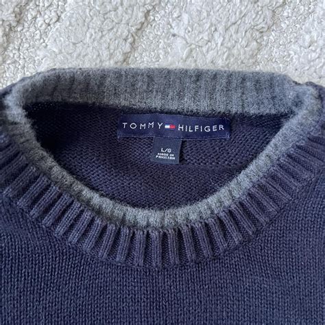 Tommy Hilfiger Navy Blue Sweater Size Large I Depop