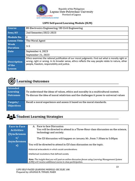 Slm Ethics Week 3 5 Module 2 Pdf Relativism Virtue