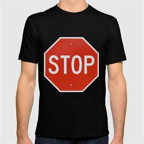 Photograph Of A Red Traffic Stop Sign Be Safe American Apparel T