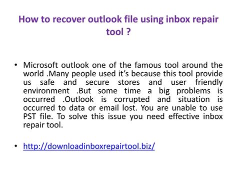 PPT Download Inbox Repair Tool Inbox Repair Tool PowerPoint Presentation ID