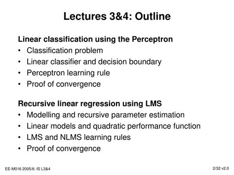 ppt lectures 3and4 linear machine learning algorithms powerpoint
