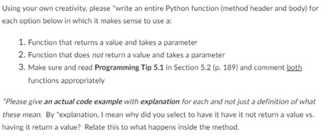 Solved Using Your Own Creativity Please Write An Entire