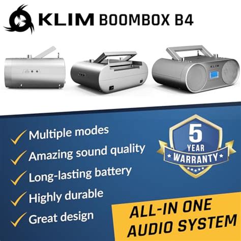 Klim Boombox B4 Cd Player Portable Audio System Am Fm Radio