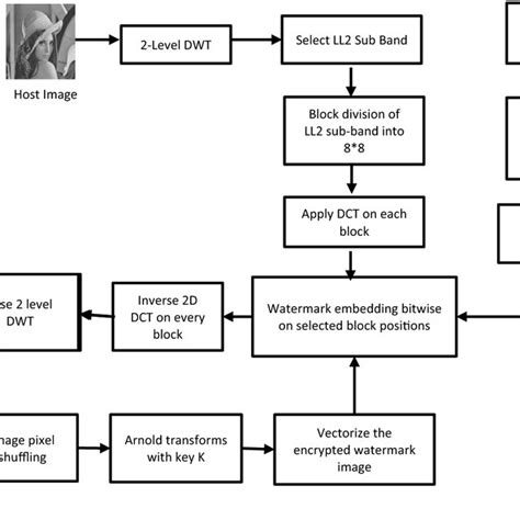 the proposed procedure for watermark embedding and extraction
