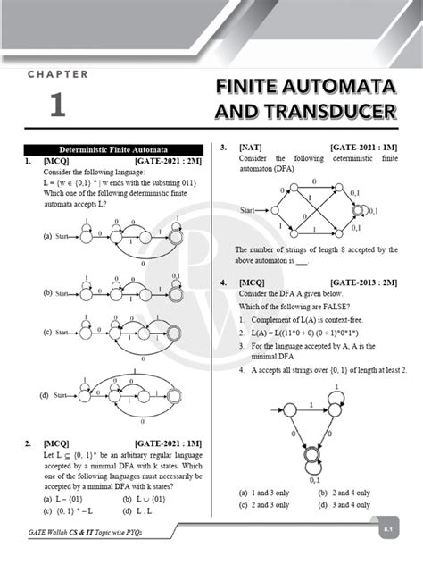 deterministic finite automata 1 mcq gate 2021 2m 3 nat gate